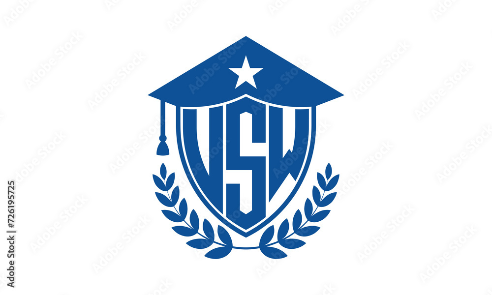 Vetor de USW three letter iconic academic logo design vector template ...