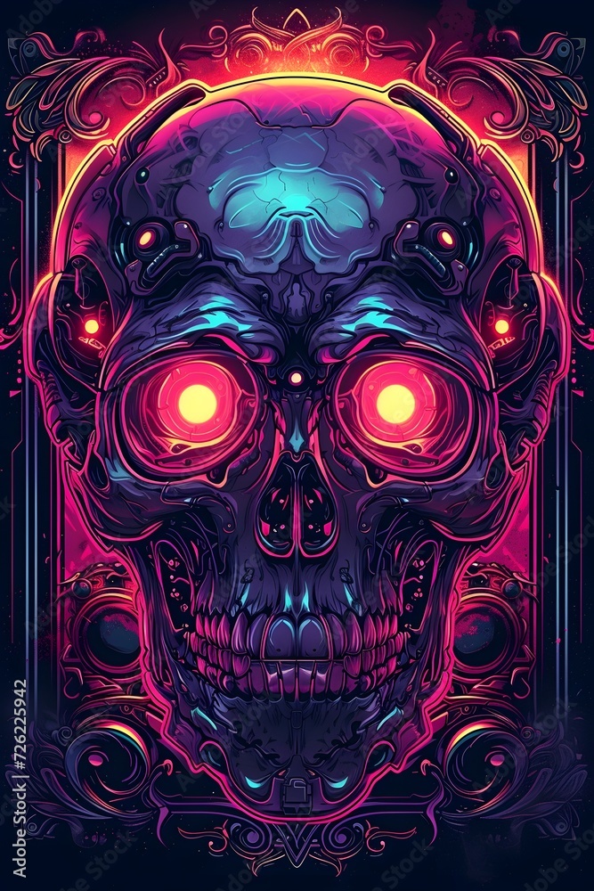 mockup t-shirt design that illustrates a cyborg skull onimusha ...