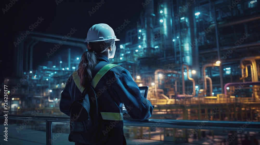 Night shift: petrochemical engineer ensuring safety and quality inside ...