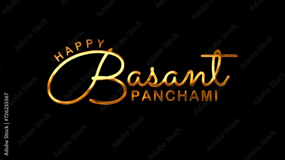 Happy Basant Panchami Text Animation on Gold Color. Great for Basant ...