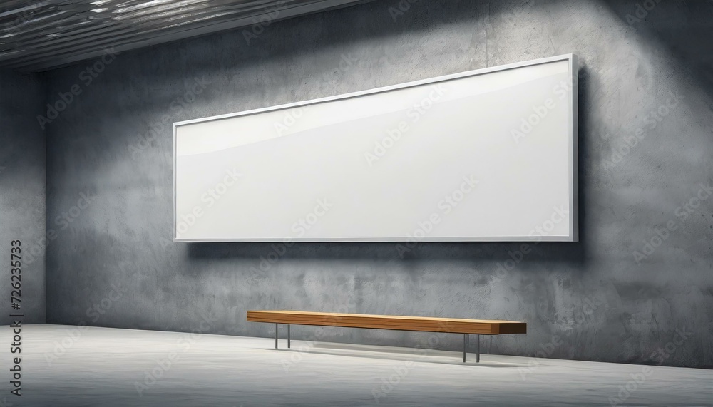 room with white wall and tv White large horizontal billboard ...