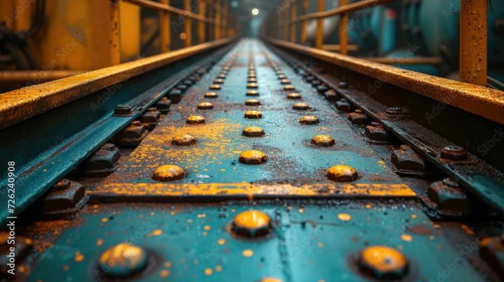 Conveyor Belt, Close-Up, Texture, Wear and Tear, Industrial Environment ...