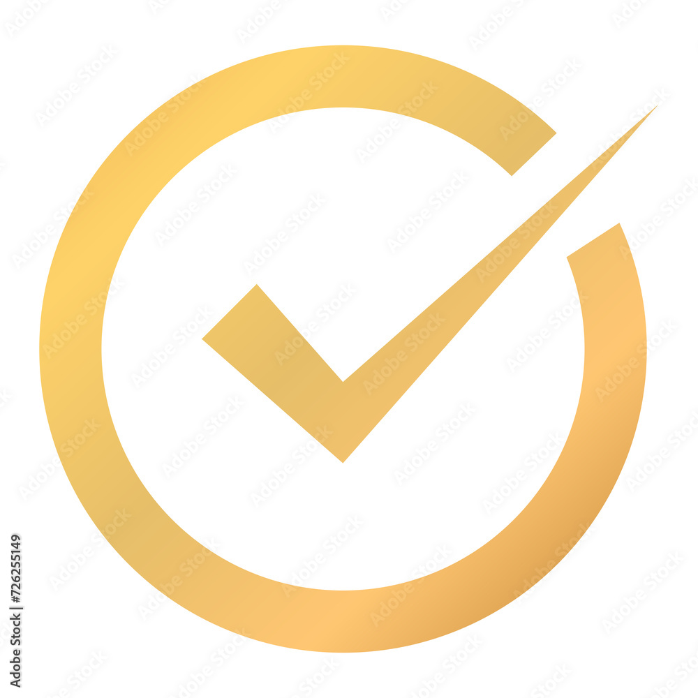 gold check mark icon vector png Stock Illustration | Adobe Stock