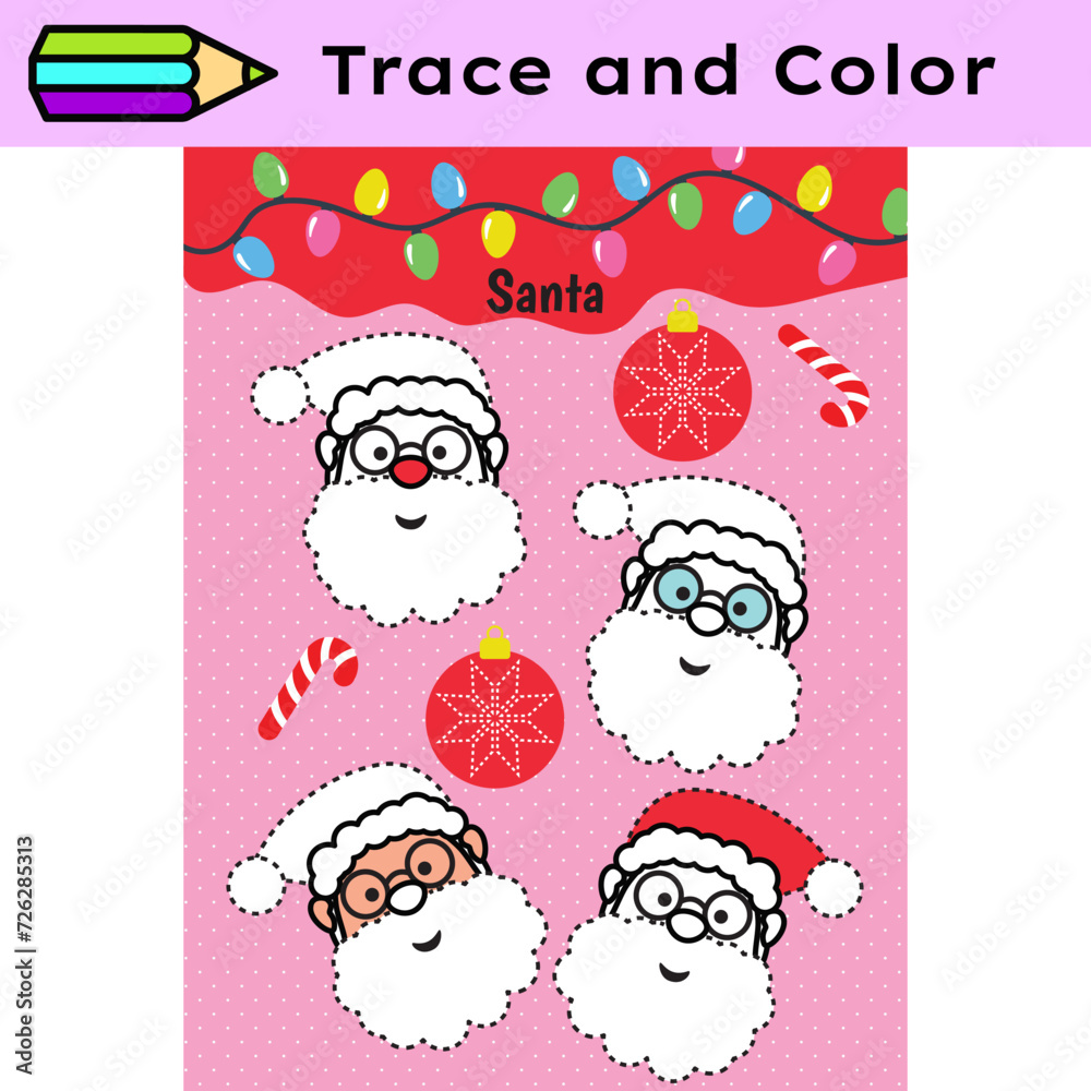 Vetor de Pen tracing lines activity worksheet for children. Pencil ...
