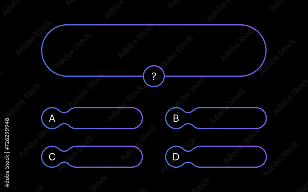 Quiz test game template. Multiple choice questions. Used in answer ...