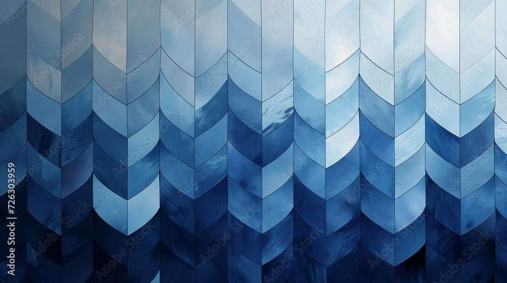 Modern Blue Geometric Wall Design: A Detailed Look at the Unique ...