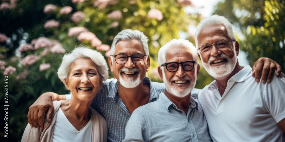 Senior Friends Embracing The Outdoors, Strengthening Bonds In A Serene ...