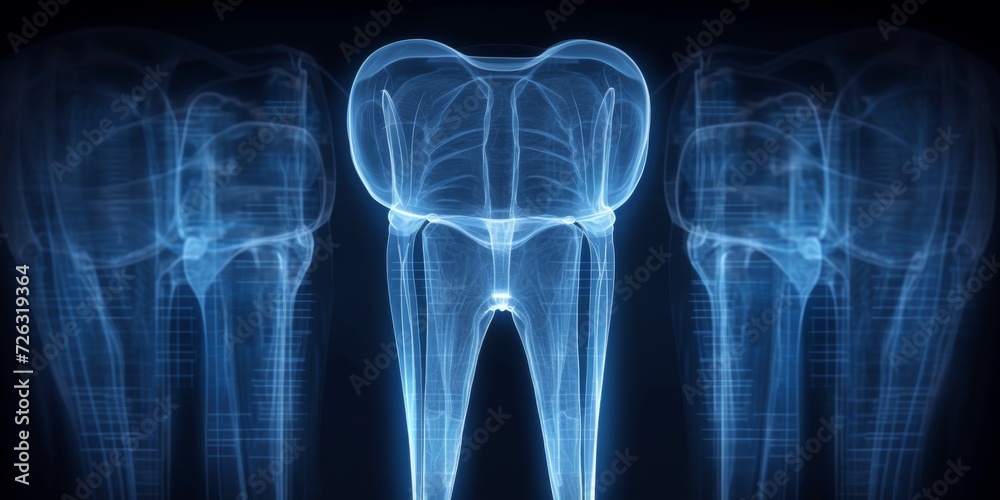 Illustration Of A Dental Xray Showcasing Human Tooth Structure And ...