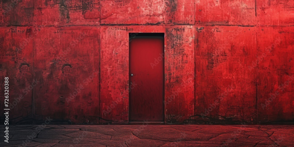 Red Cement Wall With A Dark And Scary Texture As Background. Сoncept ...
