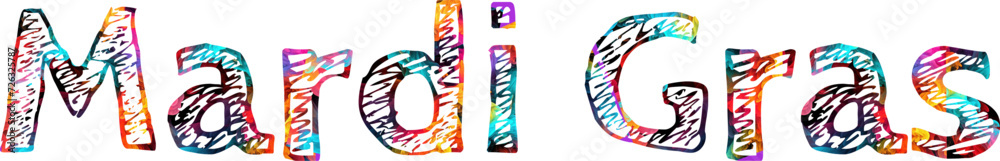 Mardi Gras - carnival written in Portuguese - Multicolor written word ...