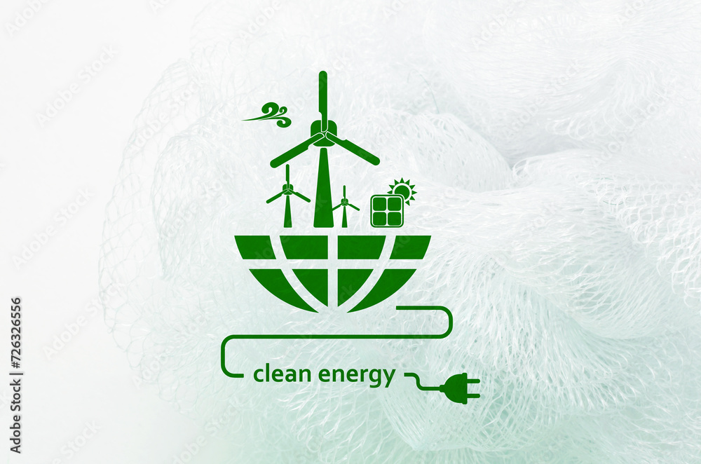 reducing CO2 emissions to stop climate change. green energy background ...