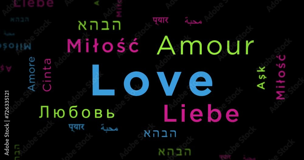 Love kinetic text abstract concept loop animated. Romantic love in ...