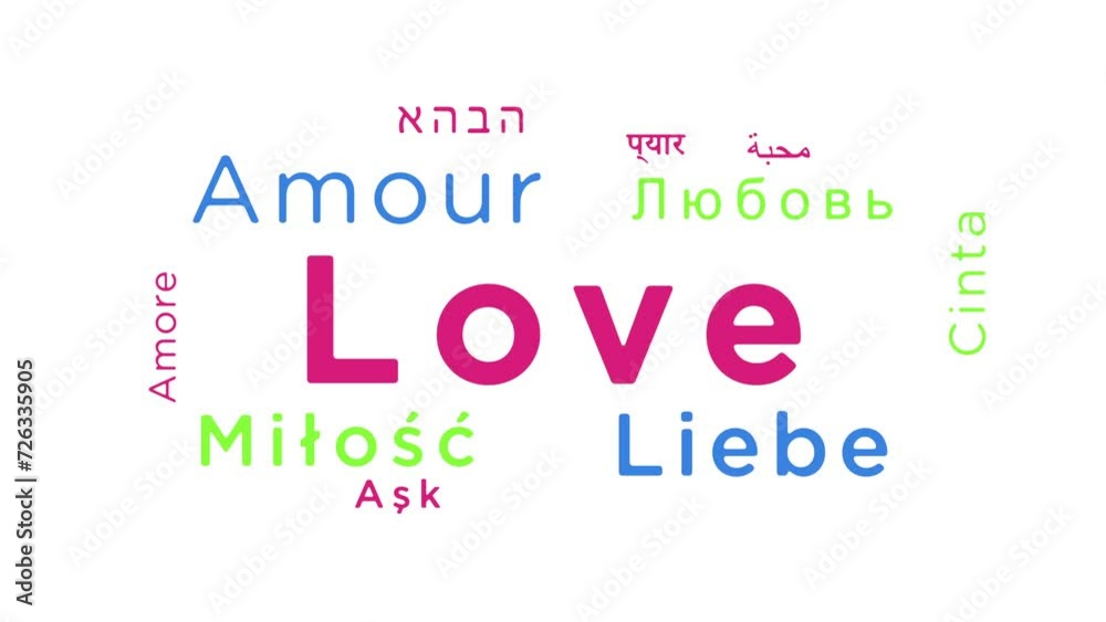 Love kinetic text abstract concept loop animated. Romantic love in ...