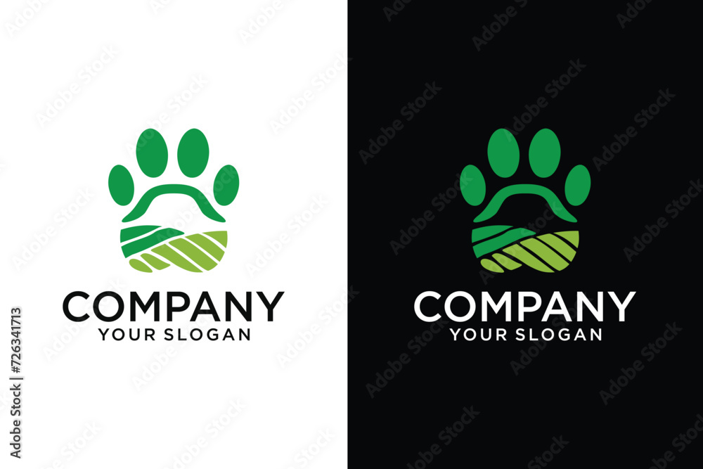 Vector graphic illustration of dog paw and tree logo Stock Vector ...
