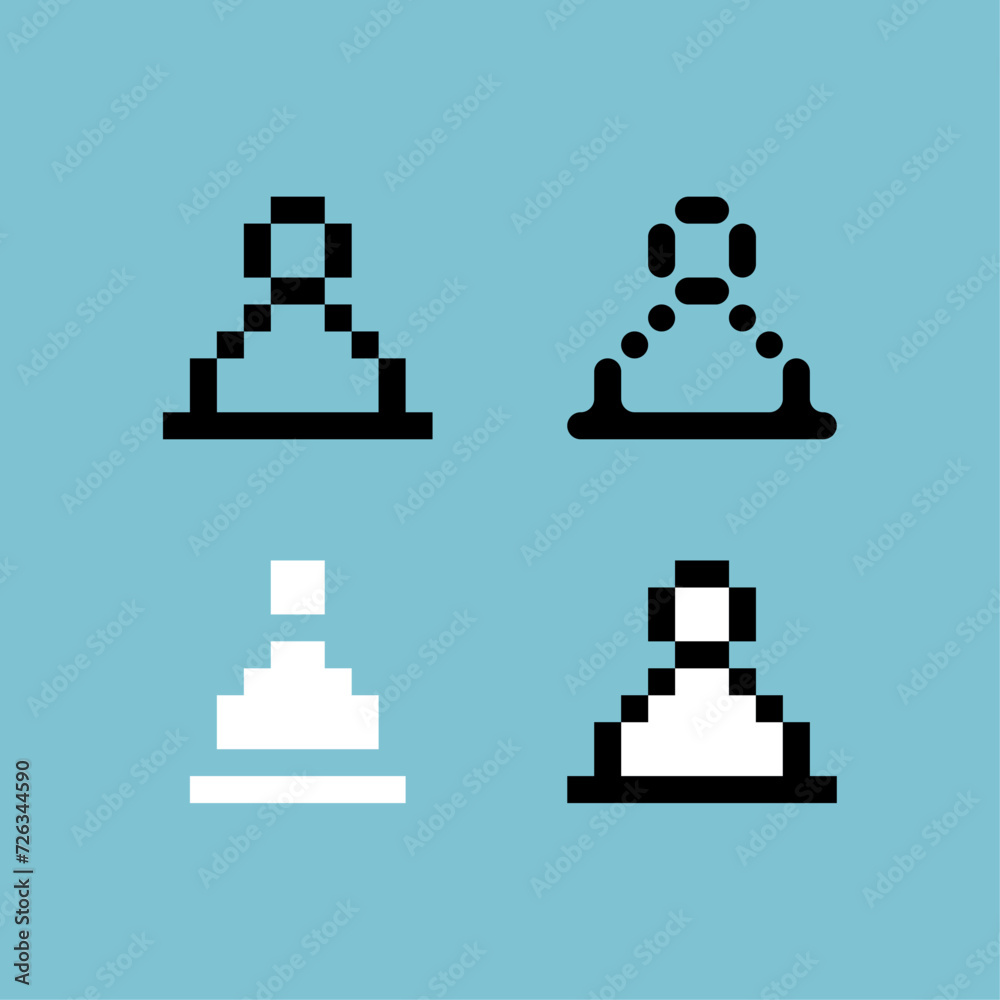 Pixel art outline sets icon of chess pieces variation color.Chess icon ...