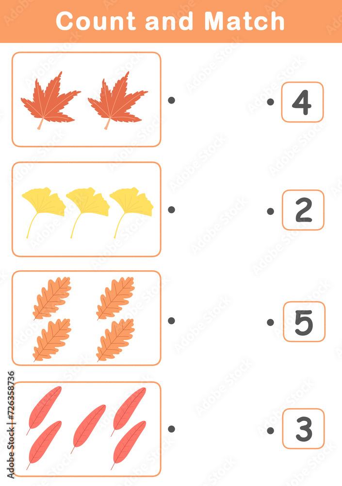 Counting Game for Preschool Children. Math Activities for Kids with ...