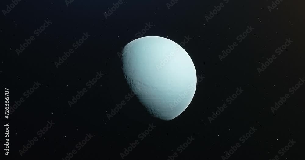 Uranus Rotate Background With Stars. Realistic Uranus Planet And Space ...