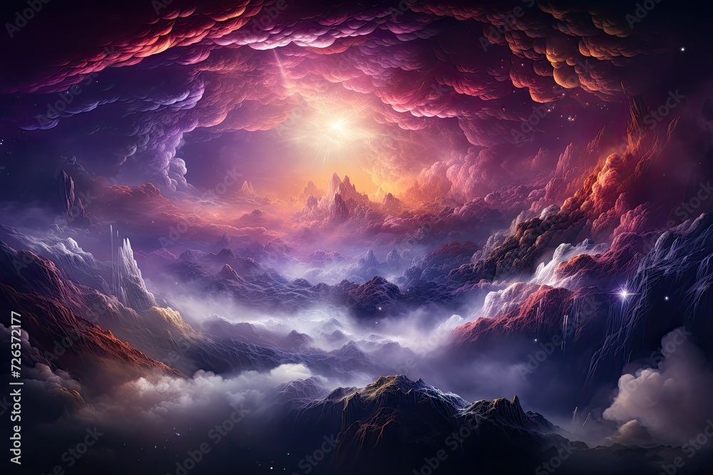 Digital dream star track night sky abstract art design graphic poster ...