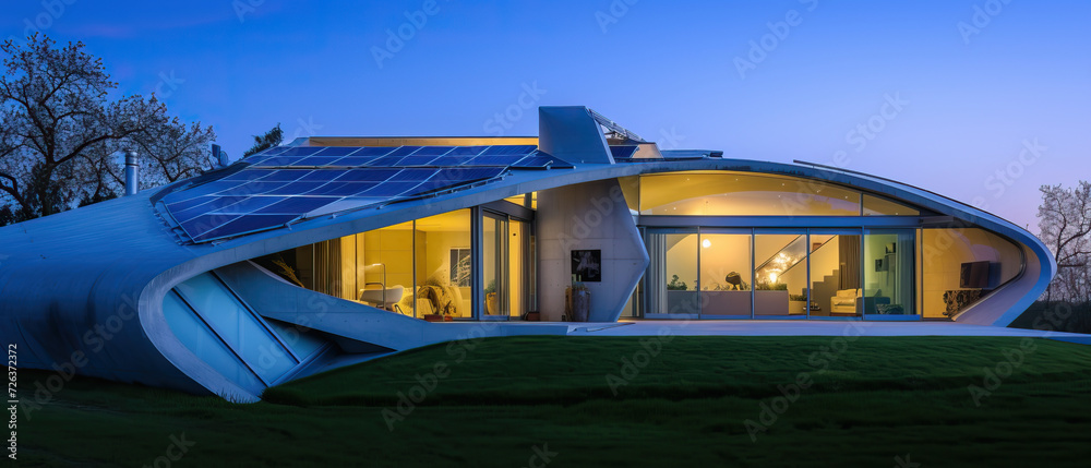 Futuristic smooth flowing hyperbolic paraboloid sustainable concrete ...