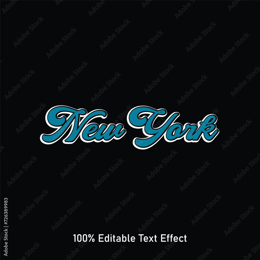New York text effect vector. Editable college t-shirt design printable ...