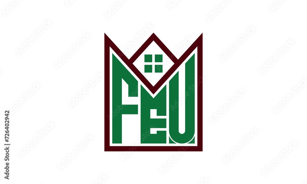 FEU initial letter real estate builders logo design vector ...