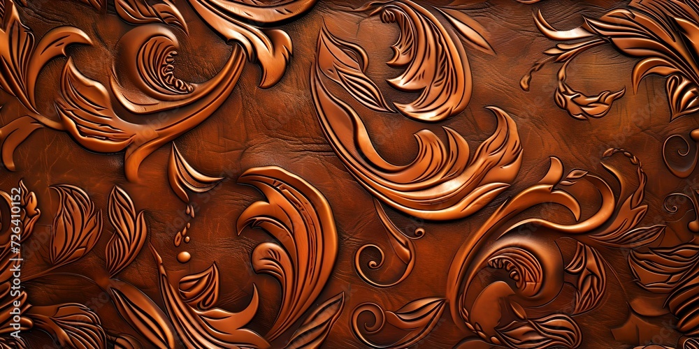 Exquisite embossed leather texture in brown. elegant background for ...