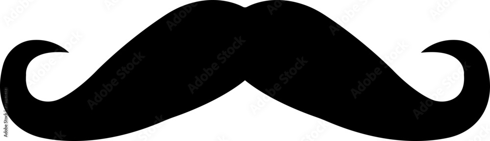 Hipster mustache icon flat vector isolated on transparent background ...