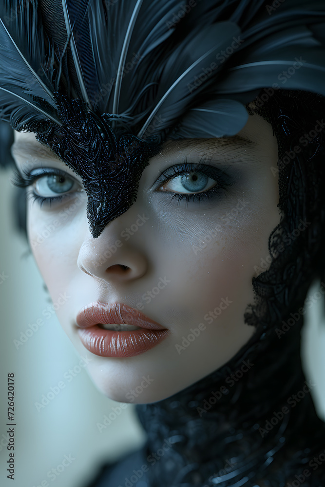 Portrait professional photograph of an extremely beautiful female model ...