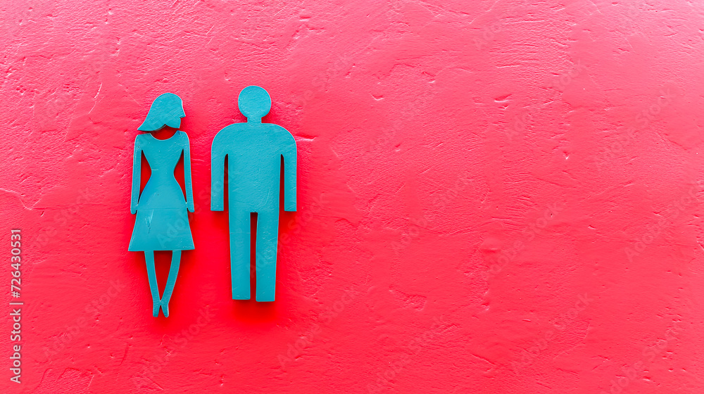 Vibrant Blue and Red Gender Symbols on Textured Red Background for ...