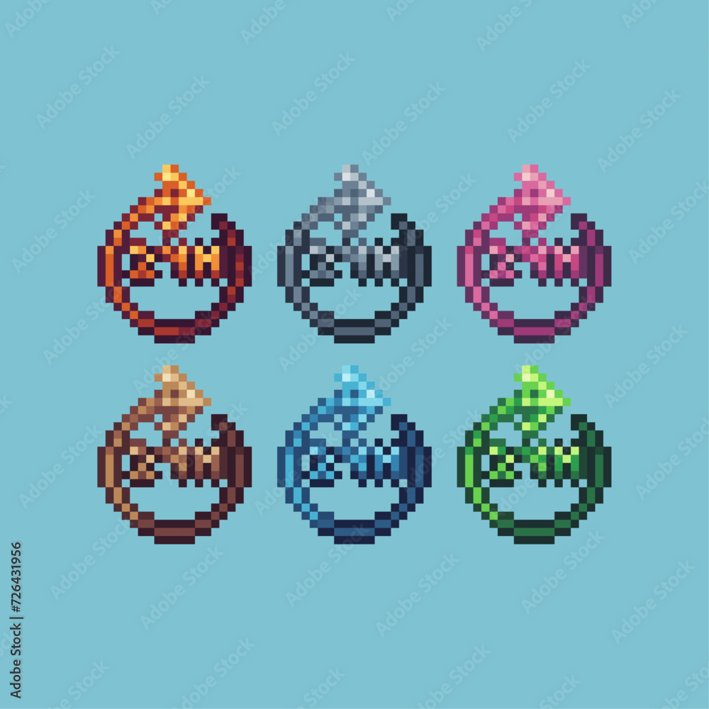 Pixel art sets icon of 24hours redo variation color.24H sign icon on ...