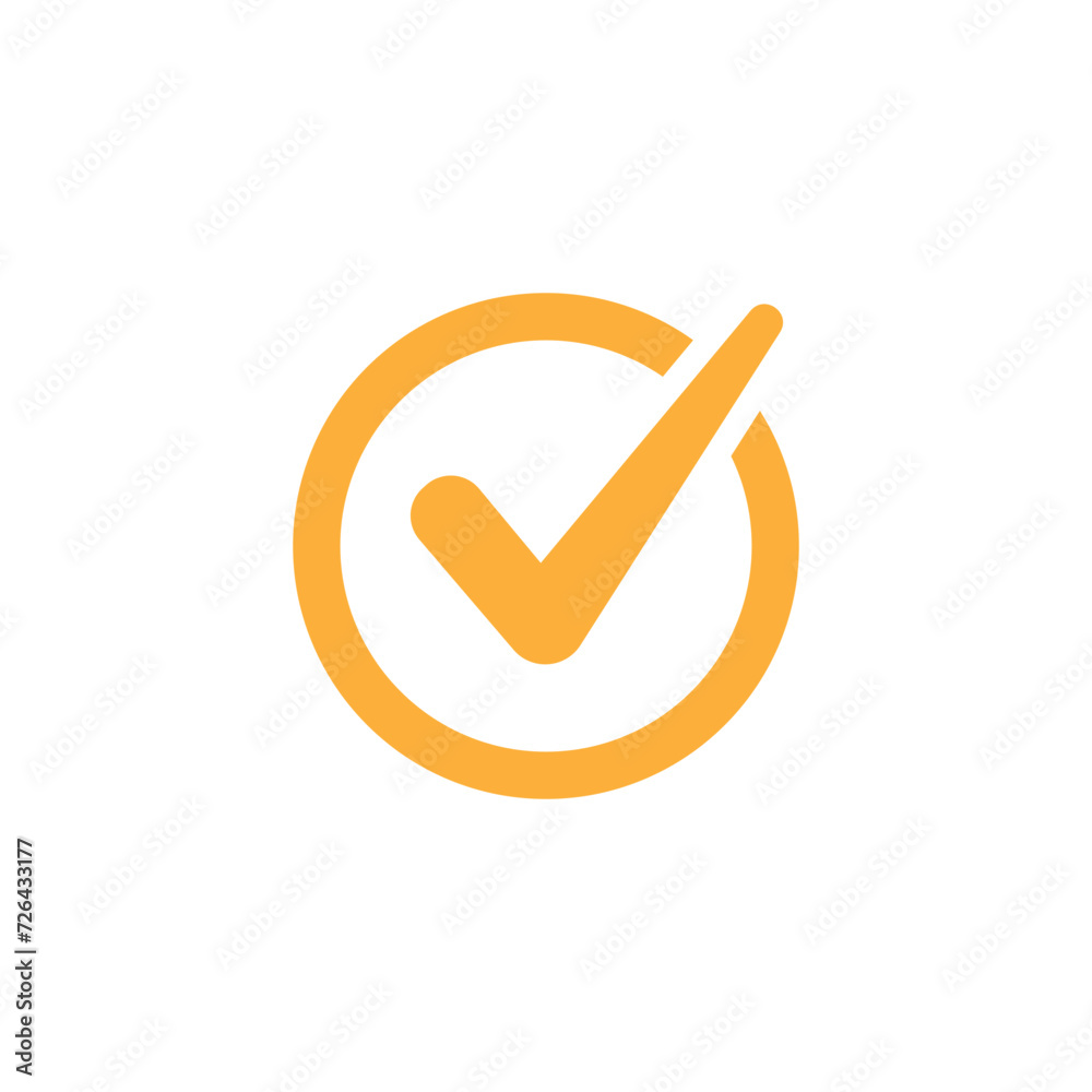 orange Check mark icon symbols vector. symbol for website computer and ...