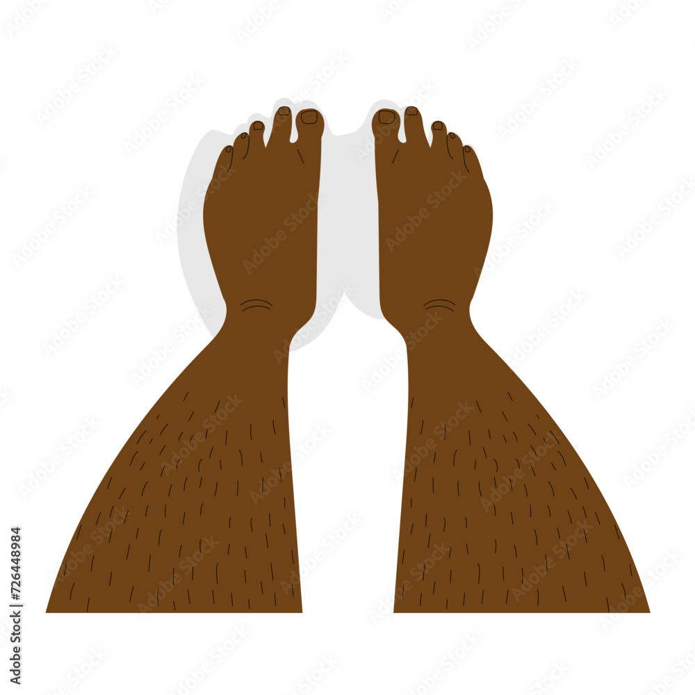 Cartoon illustration of pair of bare feet with normal healthy posture ...