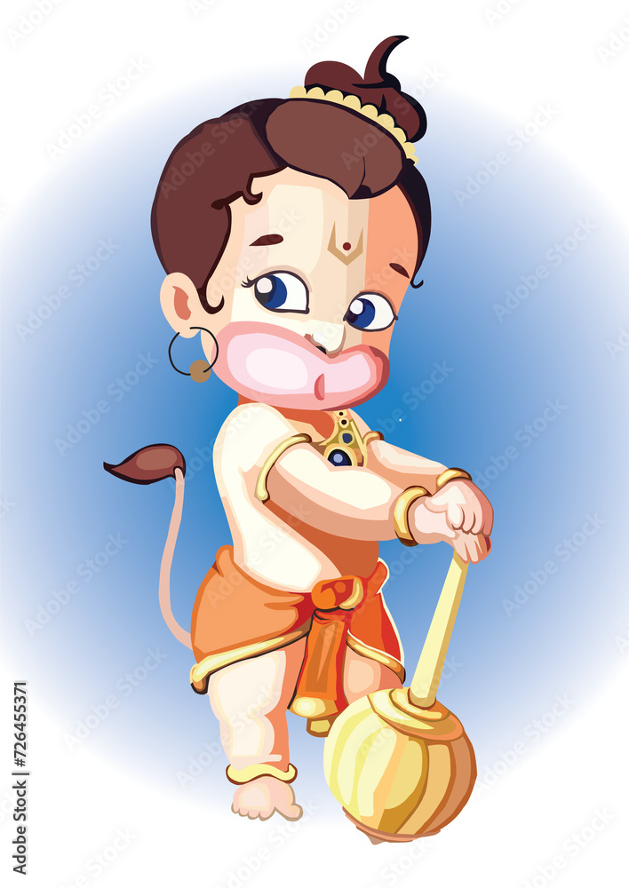 Little Bajrangbali: Lord Hanuman's Childhood Portrait Stock ...