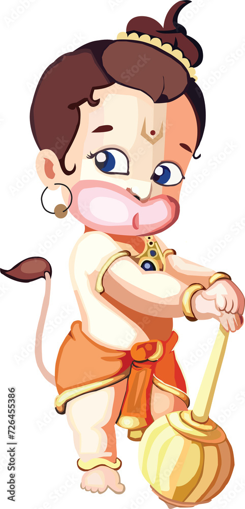 Little Bajrangbali: Lord Hanuman's Childhood Portrait Stock ...