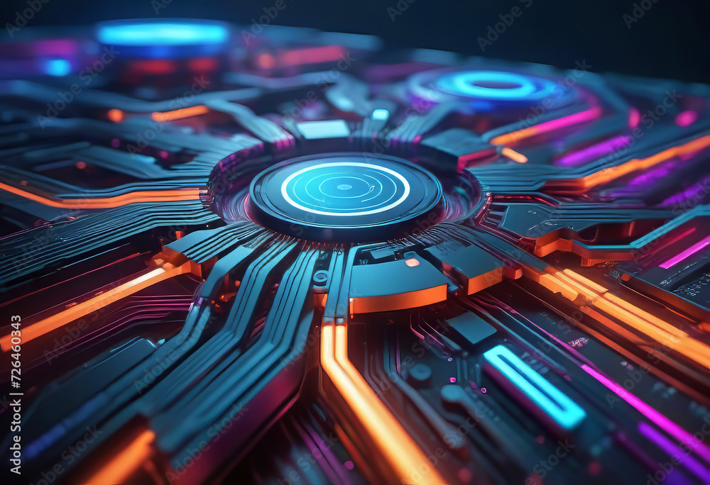 Cyber information and data flow presentation, data transmission ...