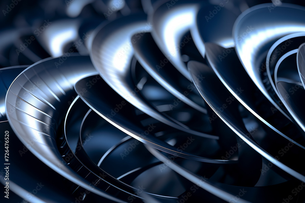 Innovation background featuring overlapping chrome jet engines, with ...