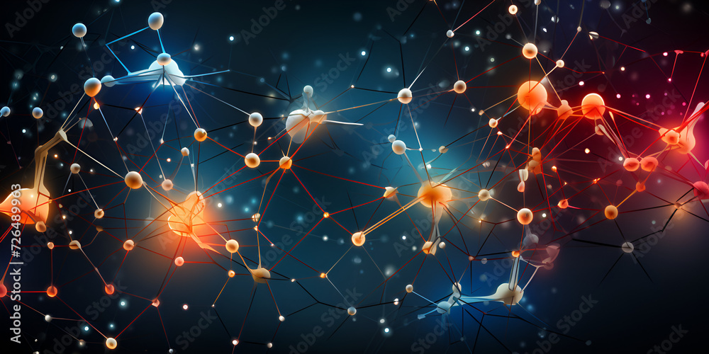 abstract brain wire network technology network background Abstract blue ...