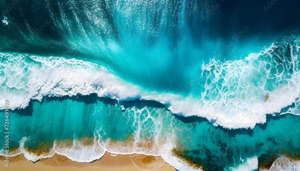 Ocean waves on the beach as a background. Beautiful natural summer ...