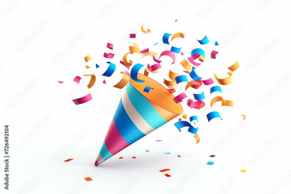 Cartoon emoji of birthday confetti explosion. Stock Illustration | Adobe Stock