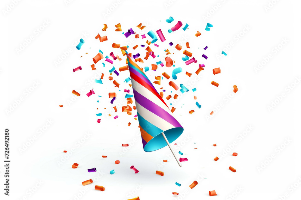 Cartoon emoji of birthday confetti explosion. Stock Illustration ...