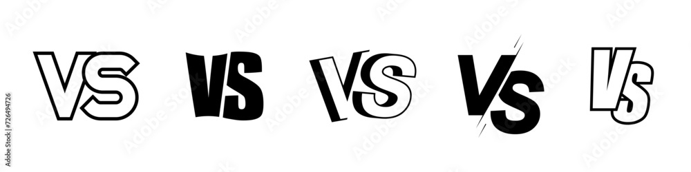 Versus letters icon set. VS letters symblol set. Design template for ...