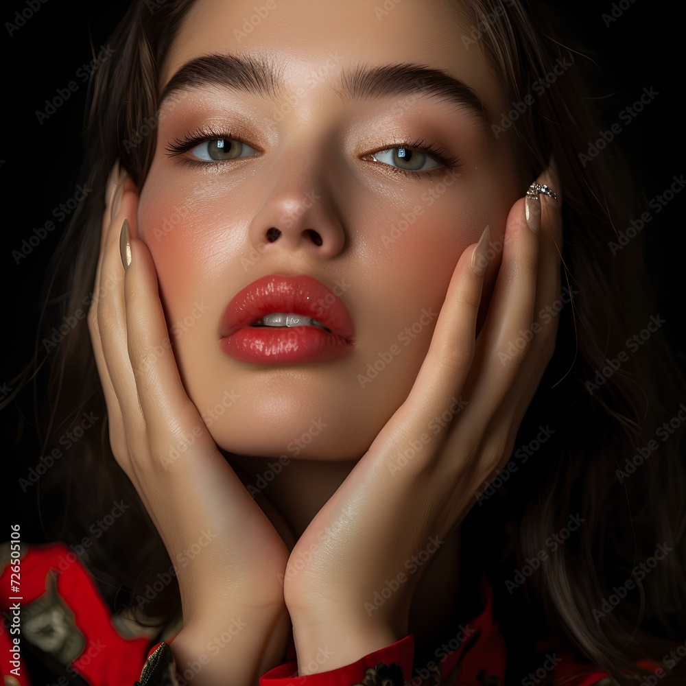 메이크업 여성 모델 클로즈업 Stock Photo | Adobe Stock