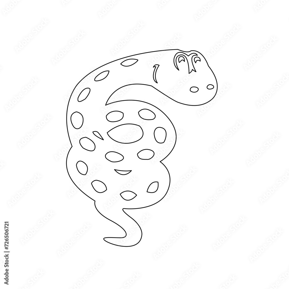 Simple snake line drawing vector art animal drawing Stock Vector ...