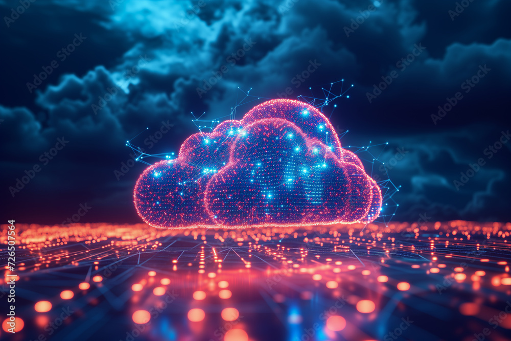 Cloud Computing Digital Network Concept Cloud Computing Concept With A