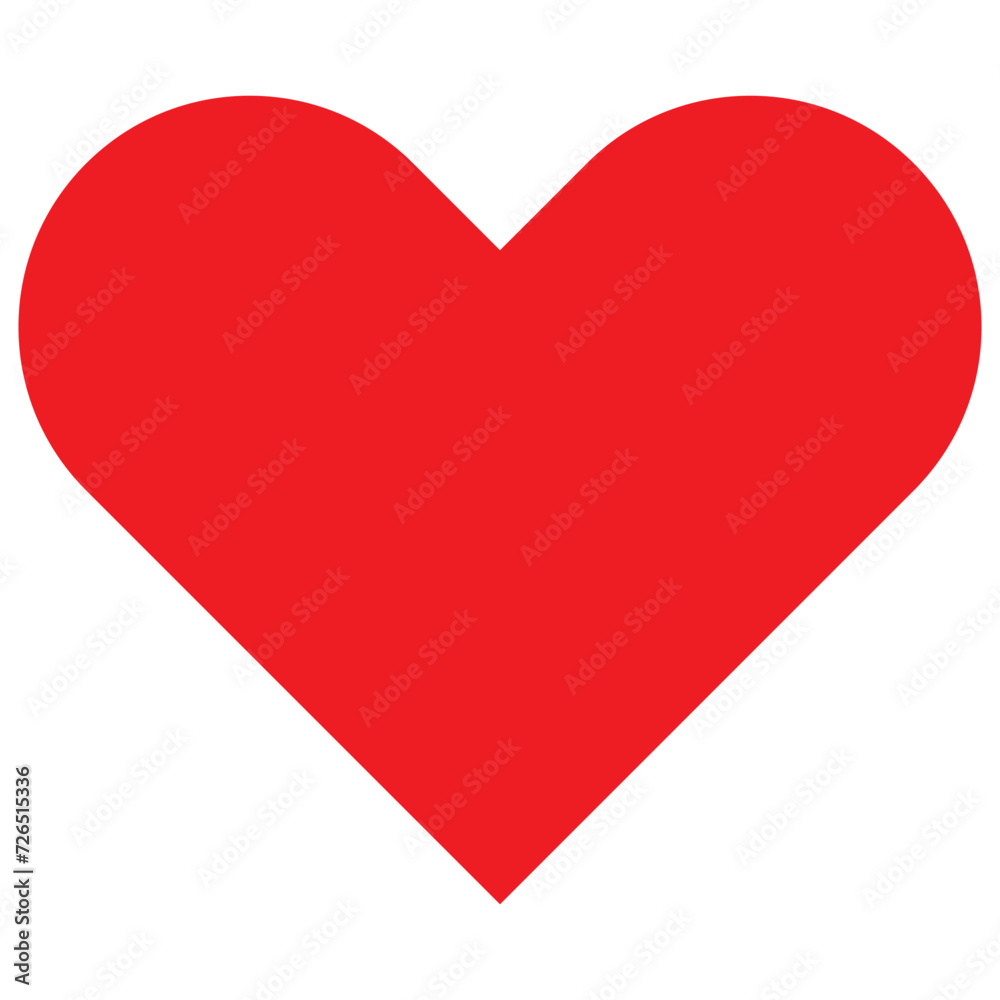 Red Heart icon. Line heart shape. Simple heart icon. Vector set of love ...