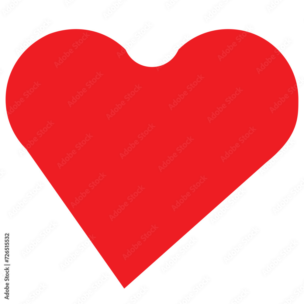 Red Heart icon. Line heart shape. Simple heart icon. Vector set of love ...