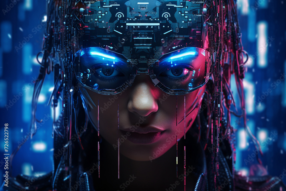 Experienced hacker in action breaking software protection server code Generative Ai image pic ...