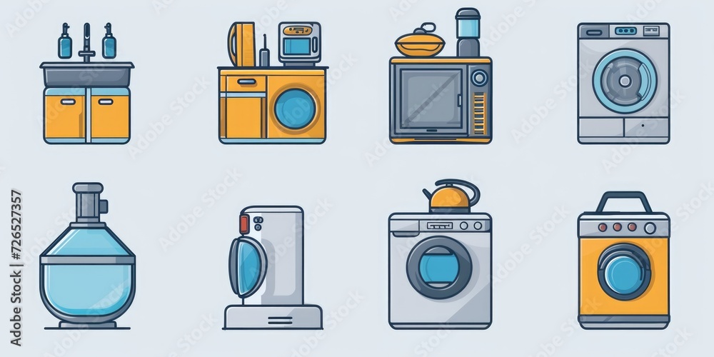 A collection of different types of appliances. This image showcases a ...