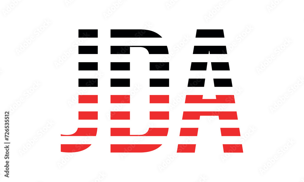 JDA three initial letter iconic line negative space minimal logo design ...