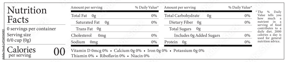 Nutrition Facts Label Template - Text Editable and Scalable - Tabular ...